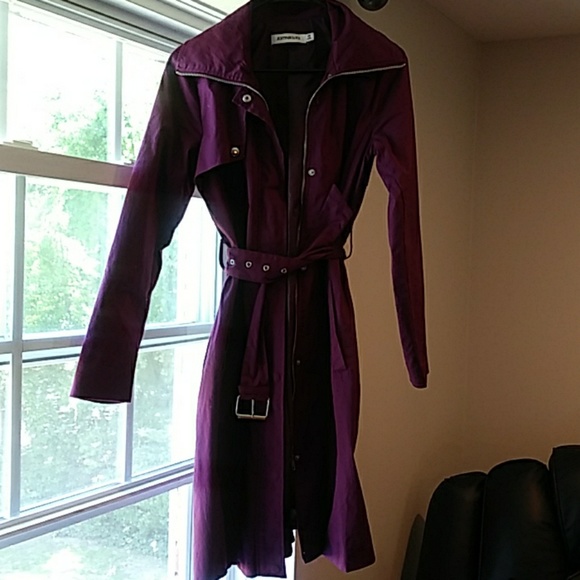 JustFab | Jackets & Coats | Plum Purple Cotton Trench Coat | Poshmark